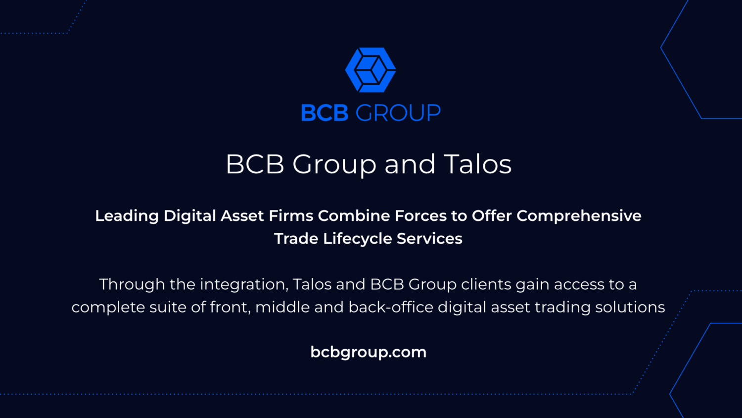 BCB Group and Talos Combine Forces to Offer Comprehensive Trade ...