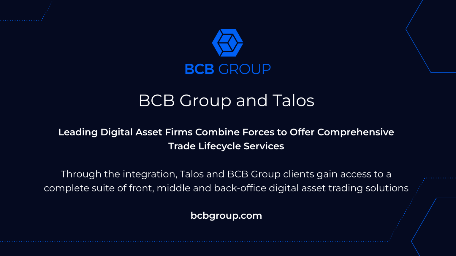 BCB Group and Talos Combine Forces to Offer Comprehensive Trade ...